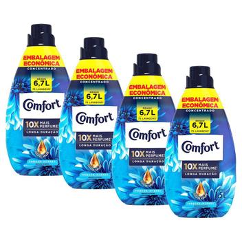 Kit 4 Amaciantes Concentrados Comfort Frescor Intenso 1,5L - Amaciante ...
