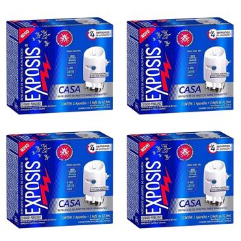 Kit 4 Aparelhos + Refil Líquido Elétrico Exposis 32,9ml - Repelente ...