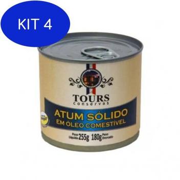 Kit 4 Atum Sólido Em Óleo Tours 255G - Atum Enlatado - Magazine Luiza