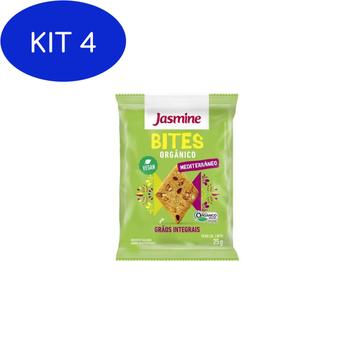 Kit 4 Bites - Biscoito Salgado Mediterrâneo Orgânico 25G - Jasmine ...