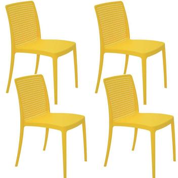 Kit 4 Cadeiras Tramontina Isabelle Em Polipropileno E Fibra De Vidro ...