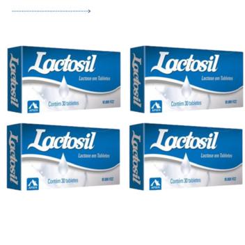 Kit 4 Caixas Lactosil Enzima Lactase 10.000 Ui 30 Tabletes - Apsen ...