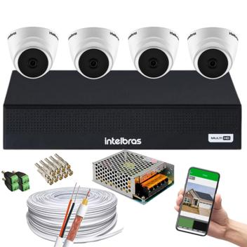 Kit 4 Câmeras 1220D mic C/ Áudio Intelbras Dvr Intelbras 1004-C ...