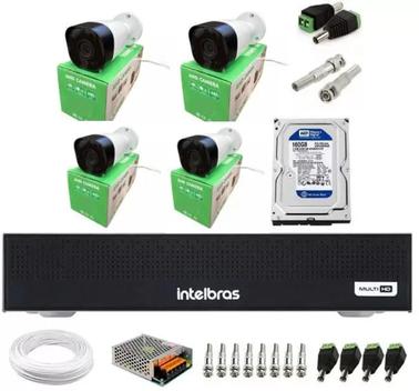 Kit 4 Câmeras De Segurança Full HD + Dvr Intelbras 8 Canais Full HD ...