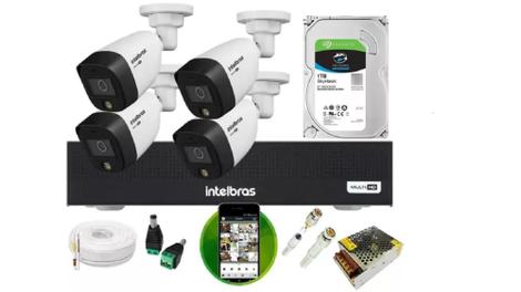 Kit 4 Cameras Intelbras Full Color Dvr 8ch Full C/ 1t - Câmera de ...