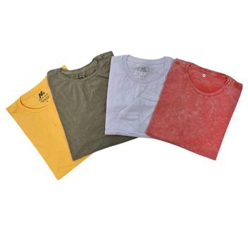 Kit 4 Camisetas Básica Estonada 100% Algodão Masculina Adulto - GTMax ...