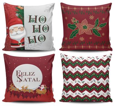 Kit 4 Capas de Almofada de Natal - Decoração Festiva e Elegante - NANNY ...
