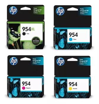 kit 4 Cartucho HP 954xl Preto 954 Color 7740 8720 8210 original ...