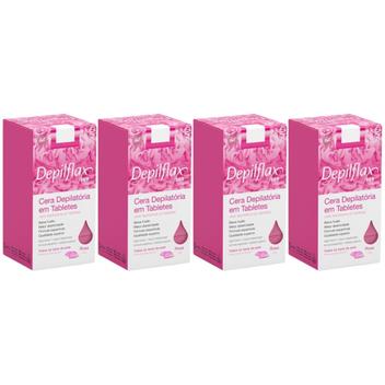 Kit 4 Cera Quente Depilatória Depilação Profissional Rosa Depilflax ...
