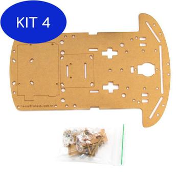 Kit 4 Chassi Carro Acrilico P/ Arduino Uno Robotica Segue Faixa ...