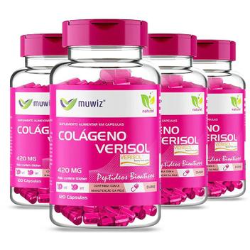 KIT 4 COLÁGENO VERISOL + VITAMINAS 120 Cápsulas 420mg MUWIZ - Colágeno ...