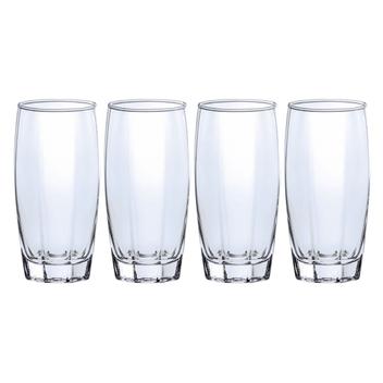 Kit 4 Copo de Vidro Long Drink Transparente Florida 370ml - CRISTAR ...