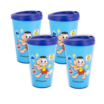 Kit 4 Copos Bucks Turma da Mônica Com Tampa 550ml Cascão - Copos ...