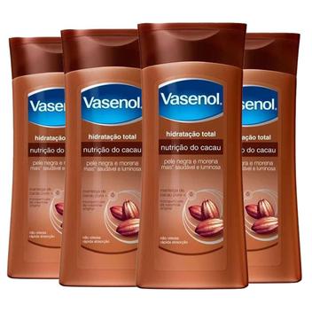 Kit 4 Cremes Hidratantes Corporal Vasenol Nutrição Do Cacau 400ml ...