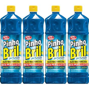 Kit 4 Desinfetantes Pinho Bril Plus Brisa do Mar Bombril 1L - PinhoBril ...