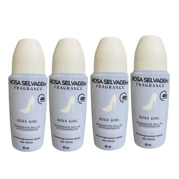 Kit 4 Desodorante Roll-on Rosa Girl 85ml Rosa Selvagem - Desodorante ...