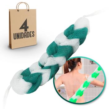 Kit 4 Esponjas de Banho com Cordão Bucha para Lavar as Costas ...