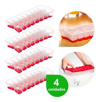 Kit 4 Formas Cubo Ice Gelo Rígida Flexível Fundo Silicone - Sanremo ...