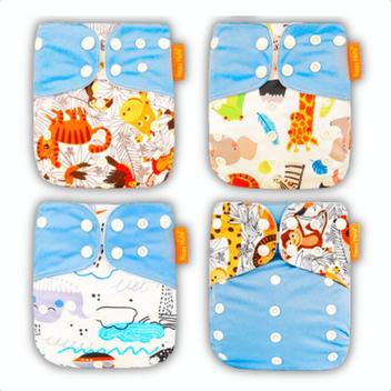 Kit 4 Fralda Ecológica Reutilizável De Pano + 4 Absorvente - Malana Eco ...