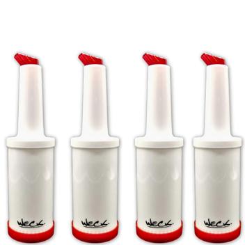 Kit 4 Garrafa Plásticas Store'n Pour 1L Vermelha Weck Coqueteleira ...