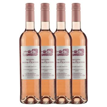 Kit 4 Garrafas Vinho Portugues Quinta Bons Ventos Rose 750Ml - Vinho ...