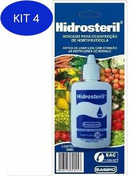 Kit 4 Hidrosteril 50Ml Para Desinfecção Saladas Legumes Frutas ...