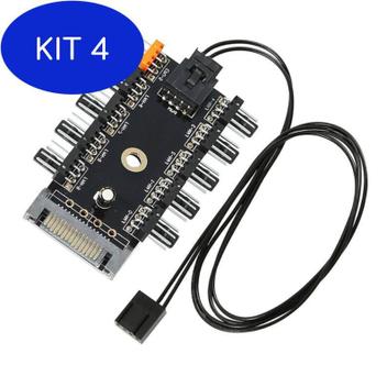 Kit 4 Hub Multi Fans Até 10 Cooler 3 E 4 Pinos Controle Pwm - Alloyseed ...