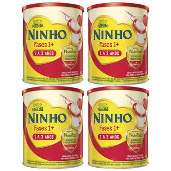 Kit 4 latas leite em pó ninho infantil fases 1+ nestlé 800g - Composto ...