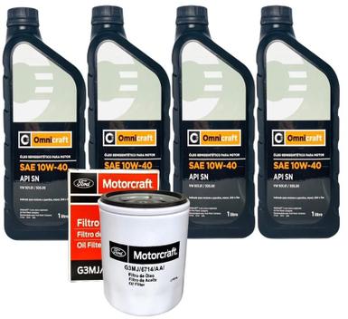 Kit 4 Litros Óleo 10w40 Ford Omnicraft + Filtro de Óleo Motorcraft ...