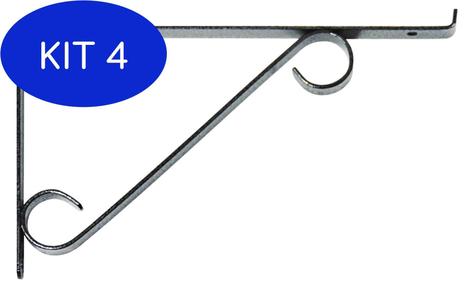 Kit 4 Mão Francesa Colonial Para Vidro 30 Cm Preto (2 Peças) - Zamar ...