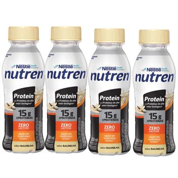 Kit 4 Nutren Protein 15g de Proteínas Sabor Baunilha Zero Lactose 260ml ...