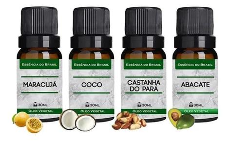 Kit 4 Óleos Vegetais 30Ml - Puros - Essência Do Brasil - Óleo Essencial ...