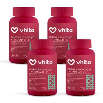 Kit 4 Omega 3 TG + CoQ10 + Vitamina D3 - 60 caps. - Vhita - Ômega 3 ...