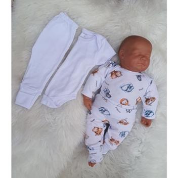 Kit 4 Peças Body Calça Enxoval de Bebê Maternidade 100% Algodão - SEM ...