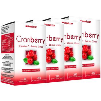 Kit 4 Potes Cranberry Suplemento Fruta Natural Concentrado 500mg ...