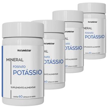 Kit 4 Potes Potássio Puro 100% Natural Suplemento Alimentar Original ...