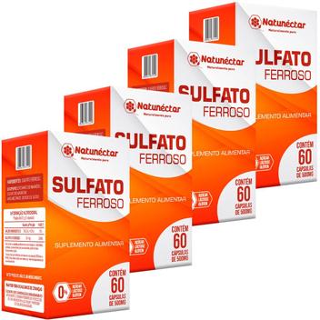 Kit 4 Potes Sulfato Ferroso 34mg Suplemento Natural Vitamina Ferro ...