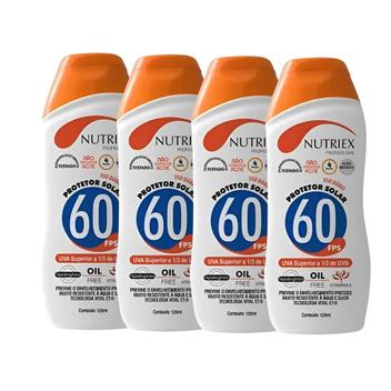 Kit 4 Protetor Solar Fps 60 120 Ml 1/3 Uva Sem Oleo - Nutriex ...