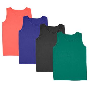 Kit 4 Regatas Menino Infantil Lisa Algodão Sortidos Tons Escuros rmk4 ...