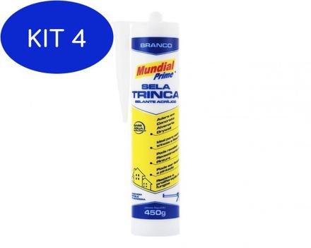 Kit 4 Sela Trinca Mundial Prime Branco 300Ml/450G - Selante para ...