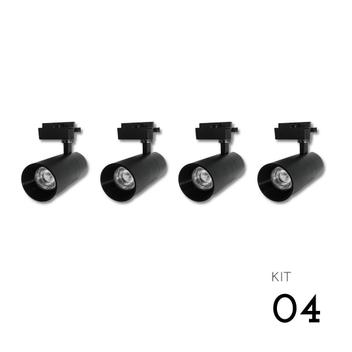 Kit 4 Spots Led Trilho Eletrificado 30W Preto Luz Amarela - Twenty Led ...