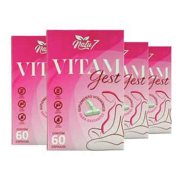 Kit 4 Suplemento Vitaminas Minerais Vitam Gest 240 Cápsulas Gestante Feminino Grávida Materna ...