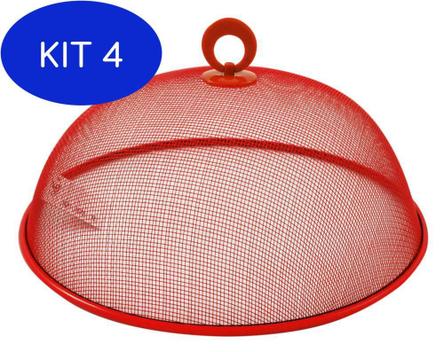Kit 4 Tela Protetora para Alimentos em Metal 30 cm Vermelha - Casita ...