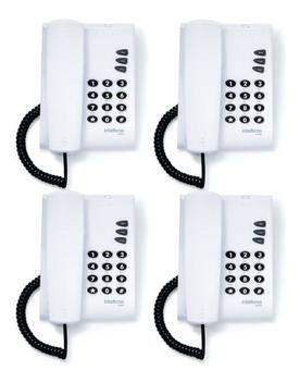 Kit 4 Telefones C/ Fio Mesa Ou Parede Pleno Branco Intelbras - Ramal ...