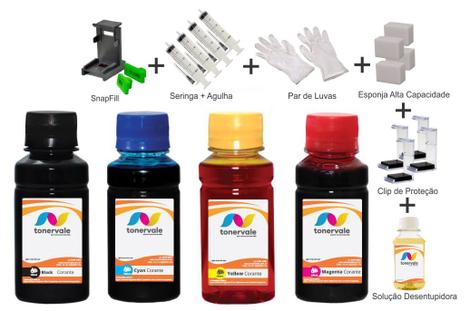 Kit 4 Tinta Para HP D110 60xl 100ml Linha Platinum - Toner Vale - Refil ...