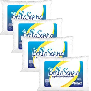 KIT 4 TRAVESSEIRO ADULTO BELLO SONO TRISOFT 45 cm X 65 cm - Travesseiro Comum - Magazine Luiza