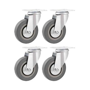 Kit 4 un rodízio roda giratório borracha pvc cinza 2" 50mm - VONDER - Rodízio para Aparelho de ...