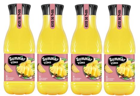 Kit 4 Un Suco de Abacaxi, Uva Branca e Maçã Panizzon Summer Vibes 1L ...