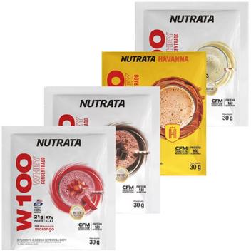 Kit 4 un whey w100 nutrata 30g - whey protein - Whey Protein - Magazine ...