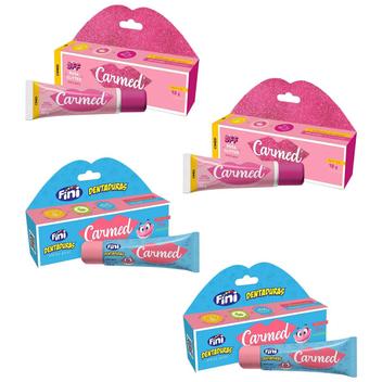 Kit 4 Unidades Hidratante Labial Carmed Efeito Gloss 2 Bff Glitter Rosa ...